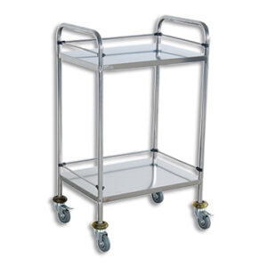 MEDICAL/INSTRUMENT TROLLEY SMALL DOUBLE SHELF – All Safety Products